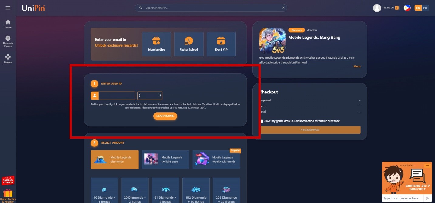 HOW TO PURCHASE MOBILE LEGENDS: BANG BANG (MLBB) using Unipin Credits ...